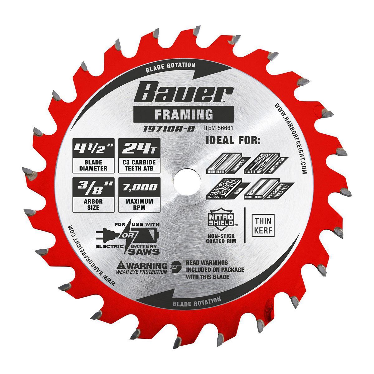 BAUER 24 Tooth 4-1/2" Framing Circular Saw Blade – sosoutils