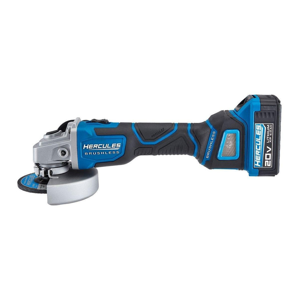 HERCULES 20V Lithium-Ion Cordless 4 1/2" / 5" Brushless Angle Grinder ...